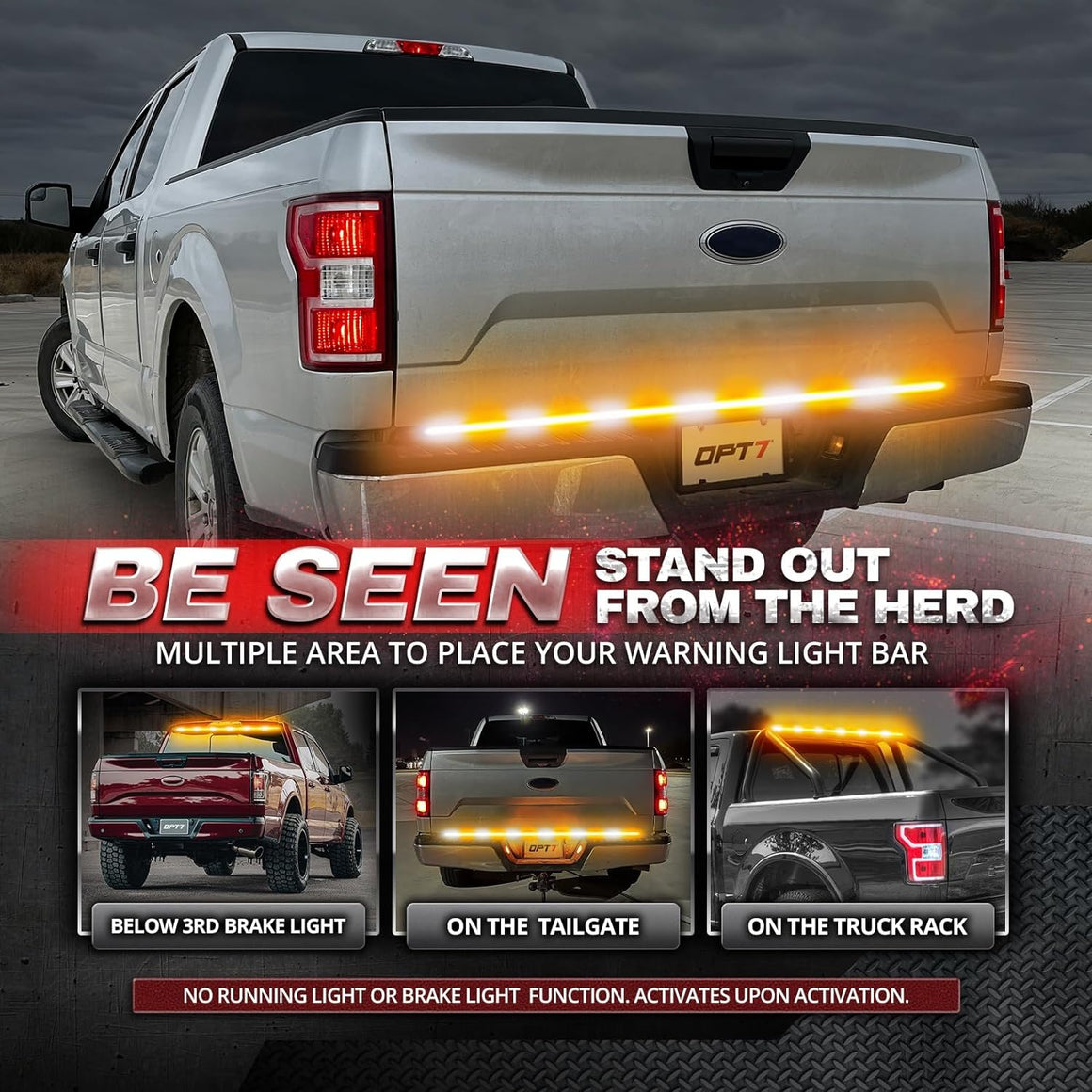 60-Inch Double Row LED Tailgate Warning Light Bar – OPT7 Lighting Inc