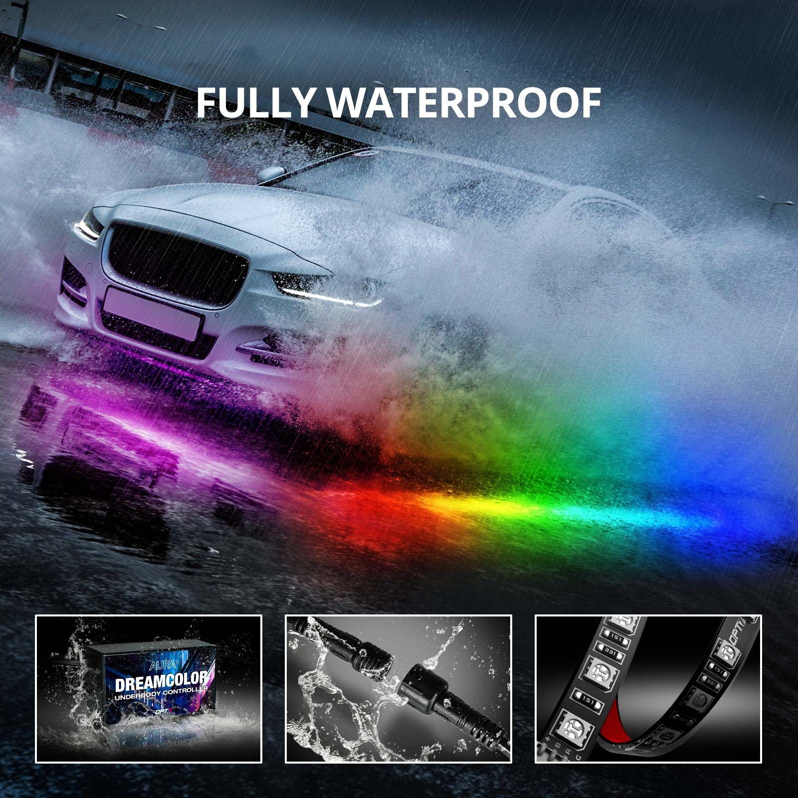 AURA Flexible LED DreamColor Underglow Lighting Strip Kit w-Remote ...