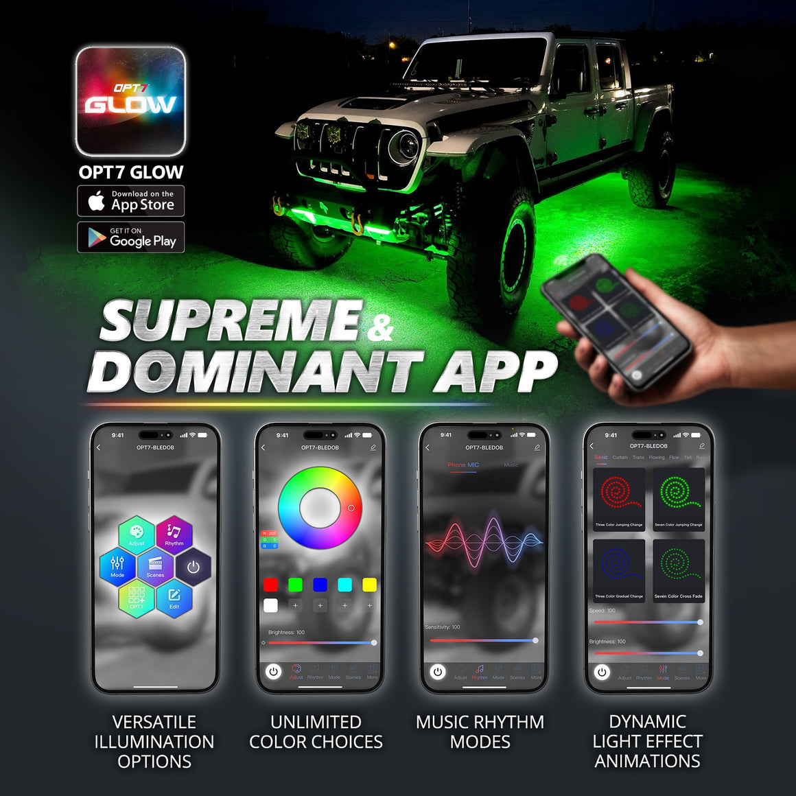 AURA PRO Truck LED Aluminum Underglow Lighting Kit - Bluetooth Enabled ...