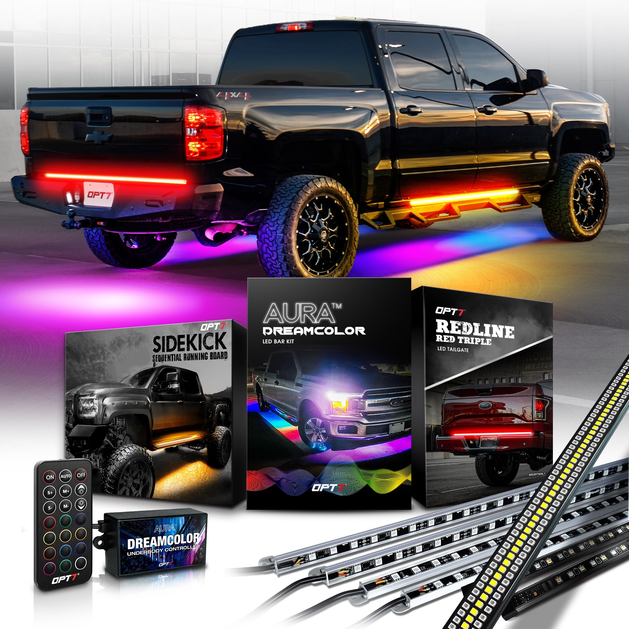AURA LED Lighting Kit for Truck Bundle (DreamColor Underglow LED Kit ...