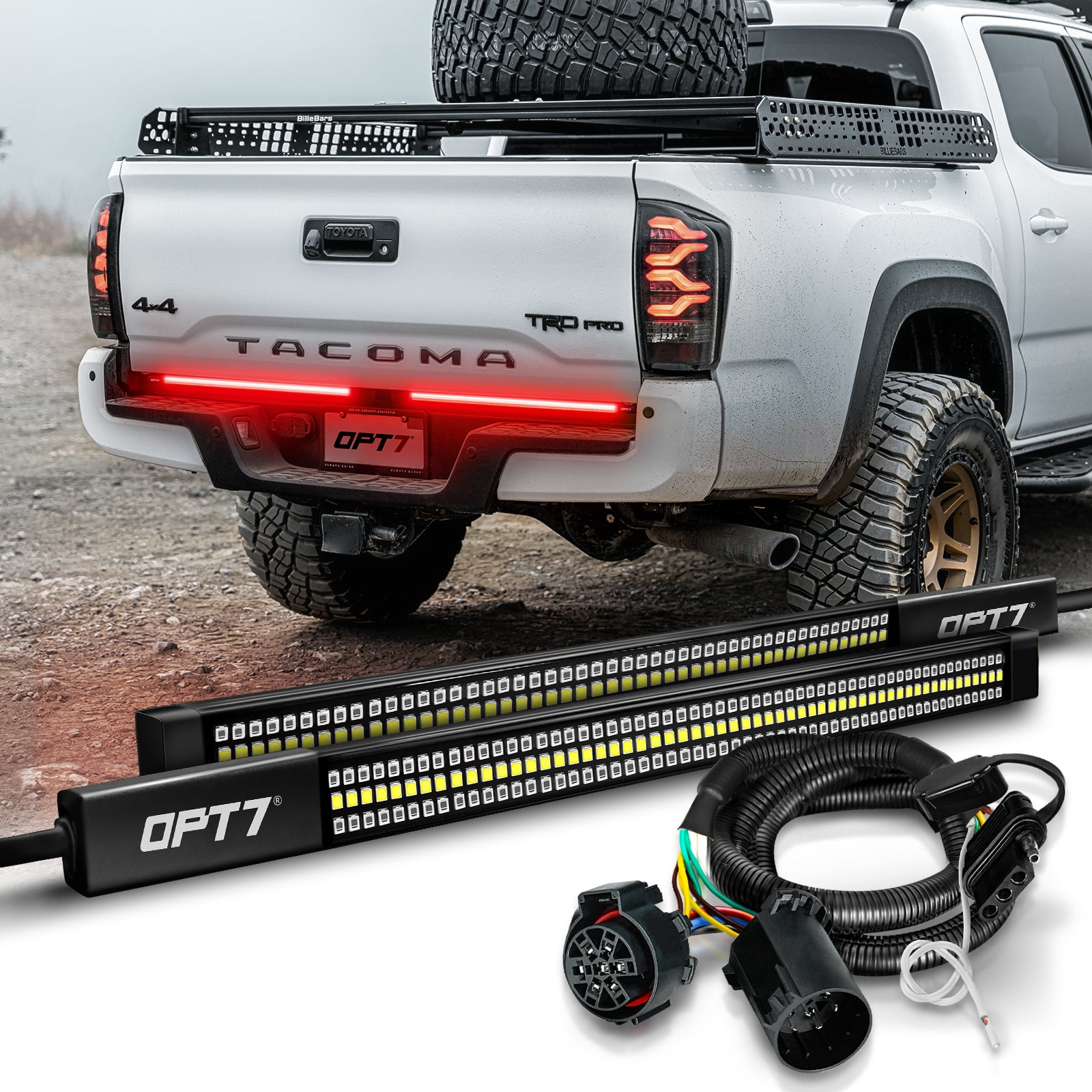 Redline Parlux Triple Row LED Tailgate Light Bar for Tacoma Bundle wit ...