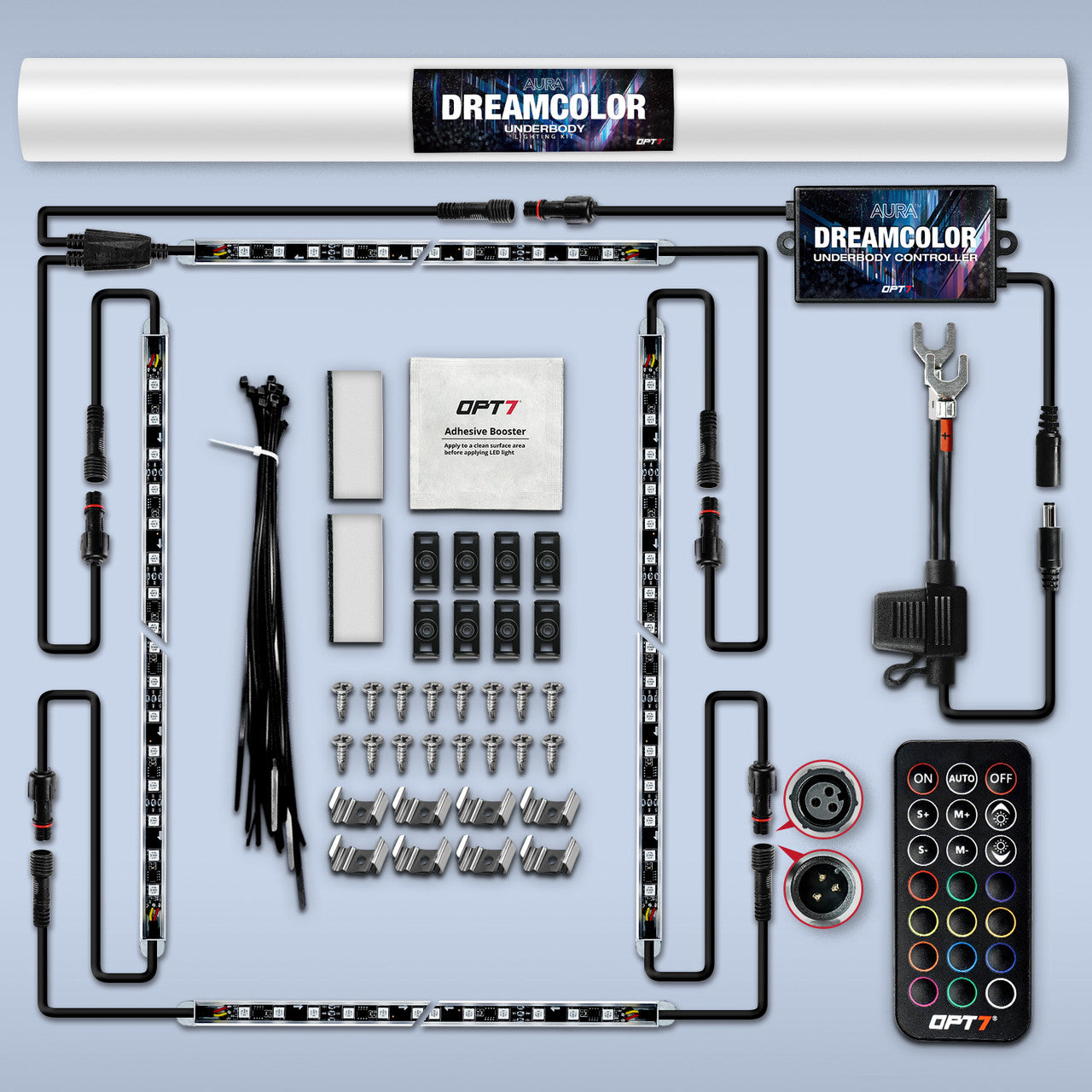 AURA DreamColor Underglow LED Aluminum- Chasing Lighting Kit w/ Remote ...