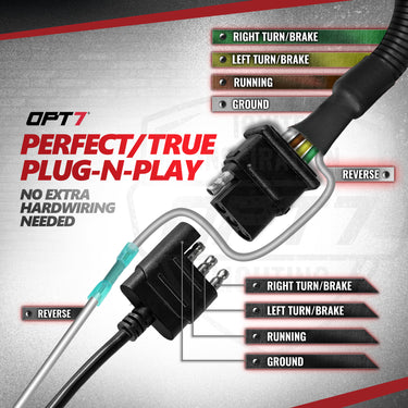 OPT7 Redline Dual 7-Pin Splitter with Reverse Wire to 43 Inches 4-Pin ...