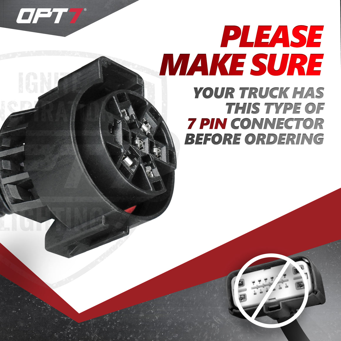 OPT7 Redline Dual 7-Pin Splitter with Reverse Wire to 43 Inches 4-Pin ...