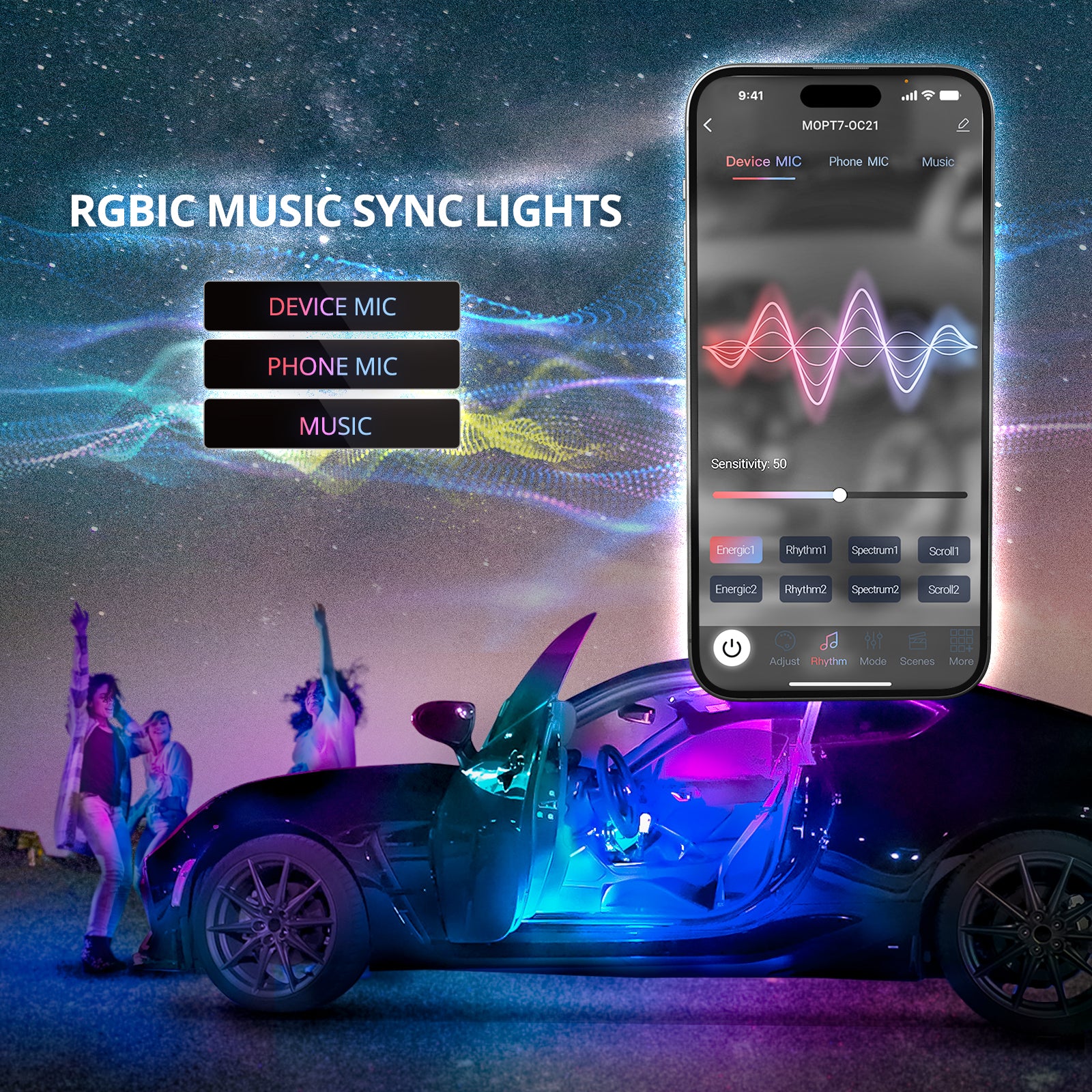 AURA DreamColor LED Interior Ambient Lighting Kit (4 x 12 Inch or 6 x ...
