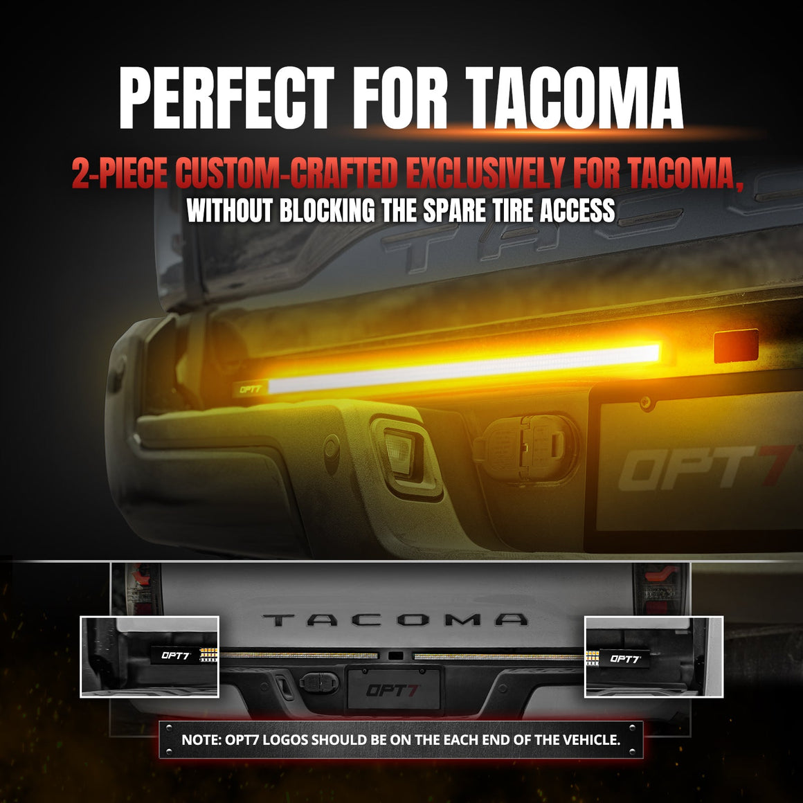 Redline Parlux Triple Row LED Tailgate Light Bar for Tacoma Bundle wit ...