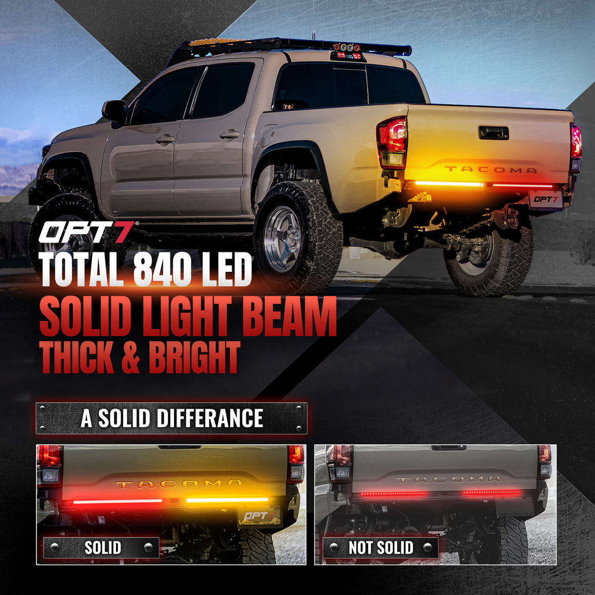 Redline Parlux Triple Row LED Tailgate Light Bar for Tacoma with Rever ...