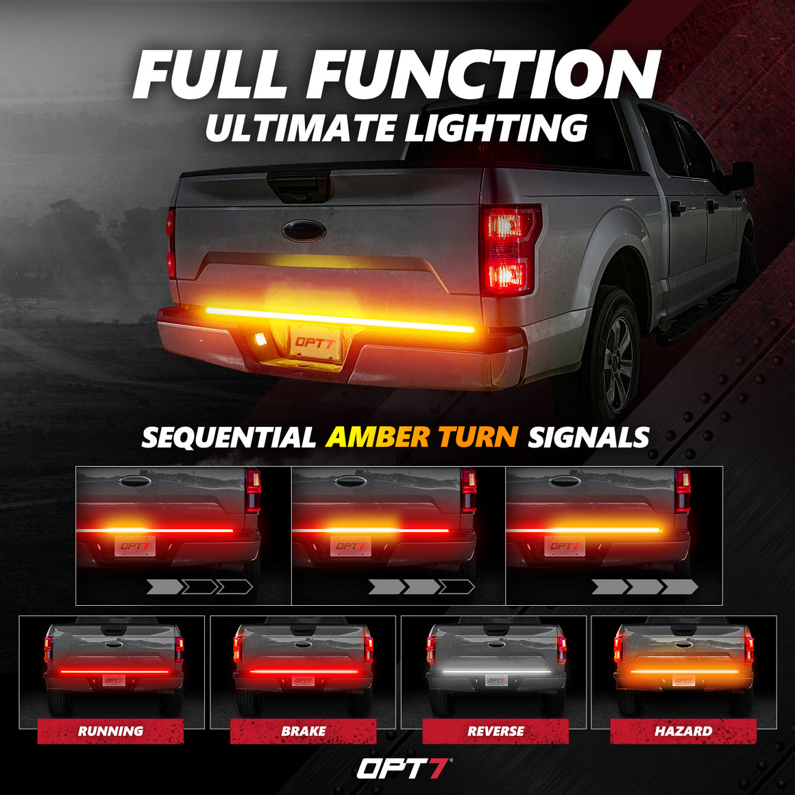 Tailgate Light Bar with Triple LED Reverse | OPT7 Redline – OPT7 ...