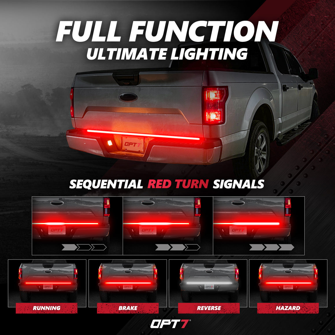 Tailgate Light Bar with Triple LED Reverse | OPT7 Redline – OPT7 ...