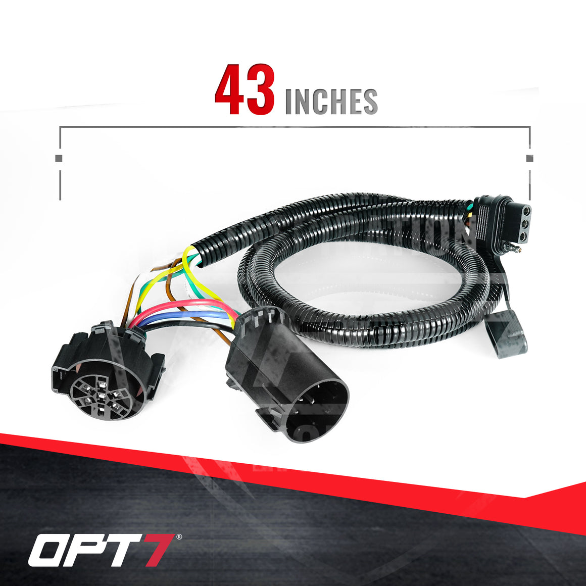 OPT7 Redline Dual 7-Pin Splitter to 43 Inches 4-Pin Extension Adapter ...