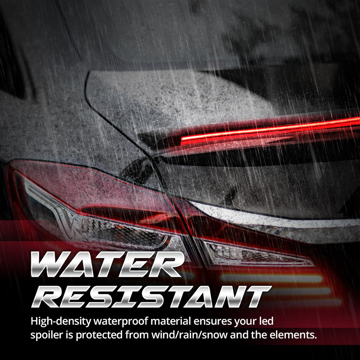 OPT7 Universal LED Rear Spoiler Lip Kit (3.9ft) for Car Trunk Exterior ...