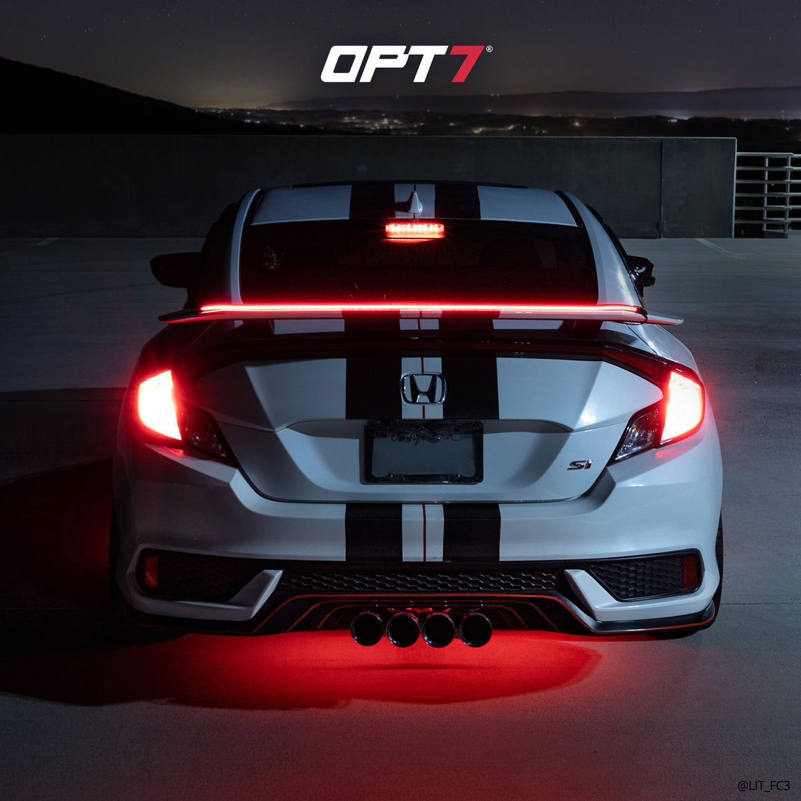 OPT7 Universal LED Rear Spoiler Lip Kit (3.9ft) for Car Trunk Exterior ...