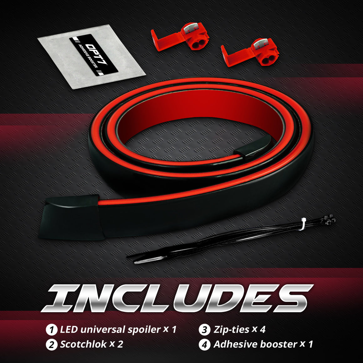 OPT7 Universal LED Rear Spoiler Lip Kit (3.9ft) for Car Trunk Exterior ...