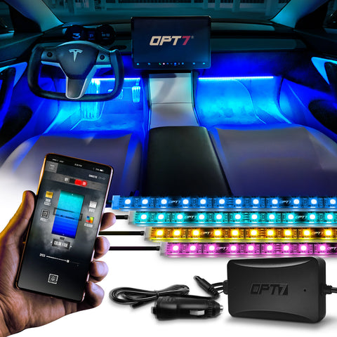 AURA PRO LED Interior Ambient Lighting Kit 4 x 12 Inch or 6 x 12 Inch OPT7 Lighting Inc